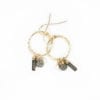 Pave Diamond & Pearl Stardust Charm Hoops - Bloom Jewelry